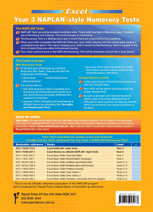 Excel NAPLAN style Numeracy Tests Year 3 Excel NAPLAN style Numeracy Tests Year 3